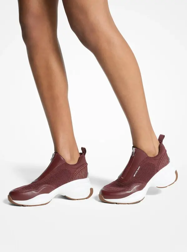 Michael Kors Zuma Mixed-media Trainers - Red