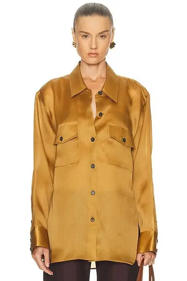 Khaite Matteo Silk Shirt - Dijon