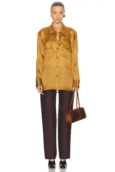 Khaite Matteo Silk Shirt - Dijon
