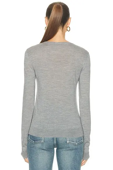 Saint Laurent Long Sleeve Wool Knit Top