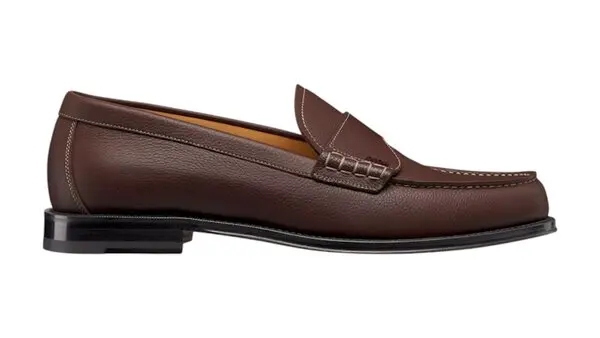 Dior Granville Loafer In Grained Calfskin - Brown