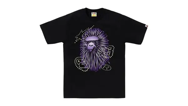A BATHING APE Firework Ape Head I Tee Shirt - Black