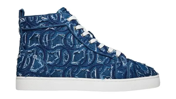 CHRISTIAN LOUBOUTIN Louis Flat High-top Sneakers - Blue