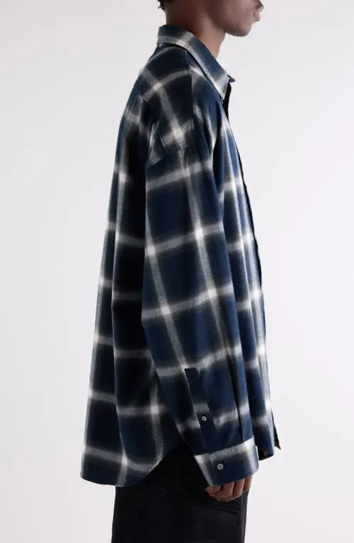 Acne Studios Setar Shadow Check Long Sleeve Flannel Button-up Shirt