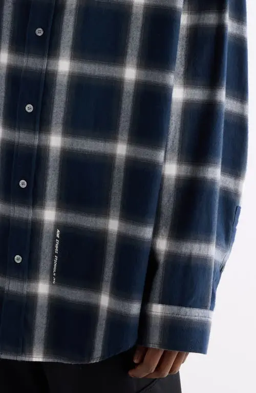 Acne Studios Setar Shadow Check Long Sleeve Flannel Button-up Shirt