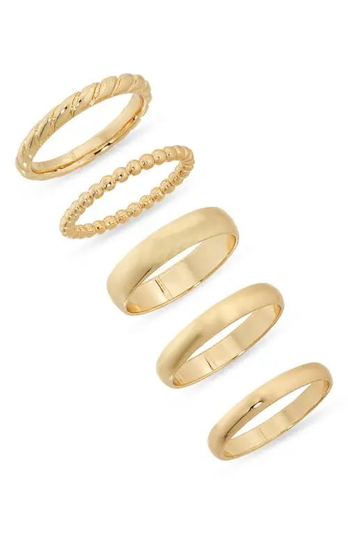 Nordstrom Set Of Five Assorted Stacking Rings - Gold