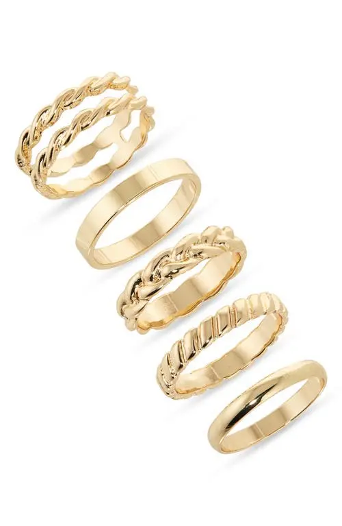 Nordstrom Set Of 5 Stacking Rings - Gold