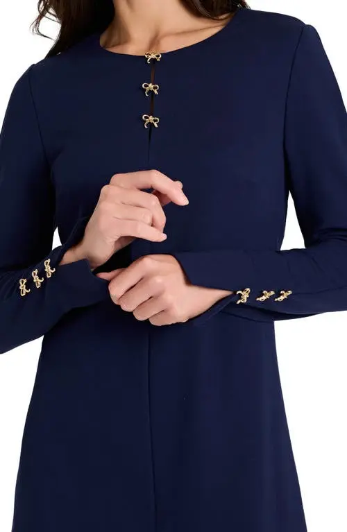 TAHARI ASL Bow Detail Long Sleeve Minidress