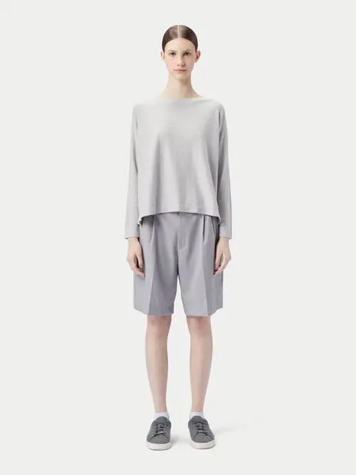 Gobi Cashmere Boatneck Sweater In Cotton, Silk, And Cashmere Blend - Wind Chime