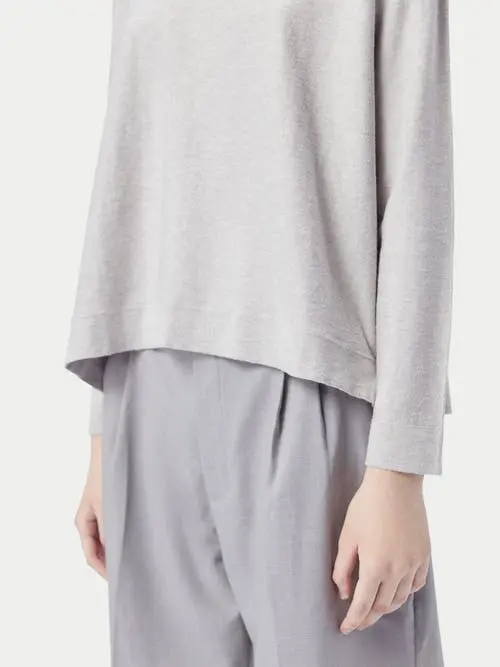 Gobi Cashmere Boatneck Sweater In Cotton, Silk, And Cashmere Blend - Wind Chime