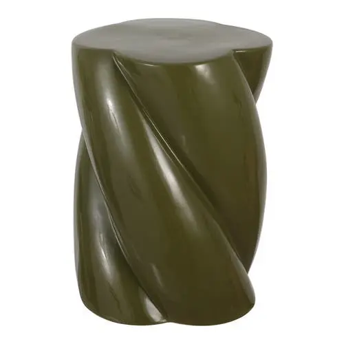 JONATHAN Y Yves 18" Modern Minimalist Rope Twist Ceramic Indoor-outdoor Garden Stool - Forest Green