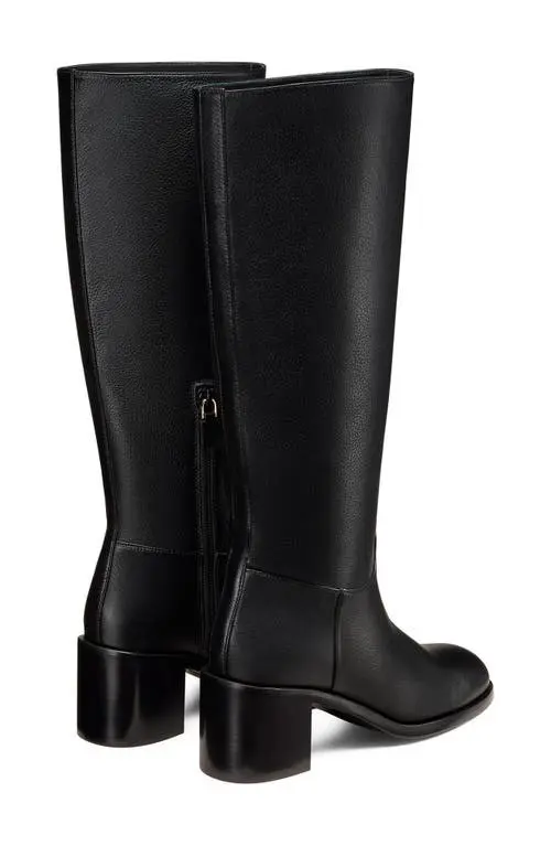 STUART WEITZMAN Finn Knee High Leather Boots - Black