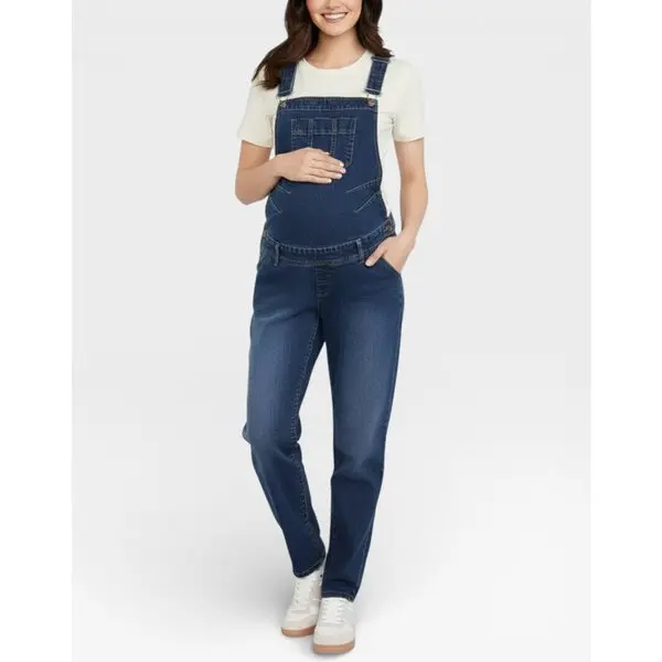 Motherhood Maternity Relaxed Fit Maternity Denim Overall - Skoll Wash