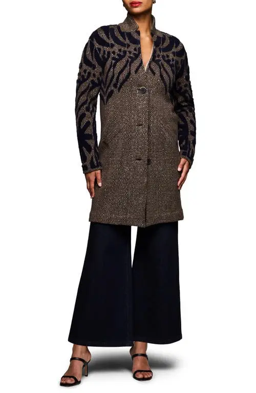 NIC+ZOE Tufted Detail Double Knit Coat