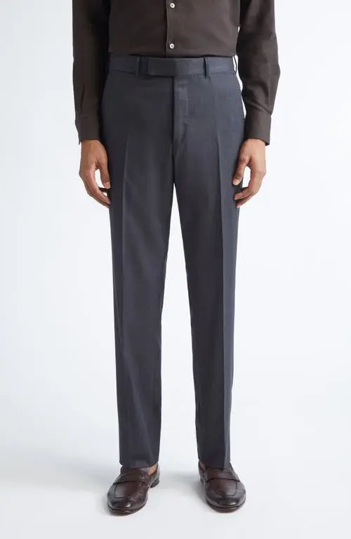 Zegna Centoventimila Wool Trousers - Dark Grey
