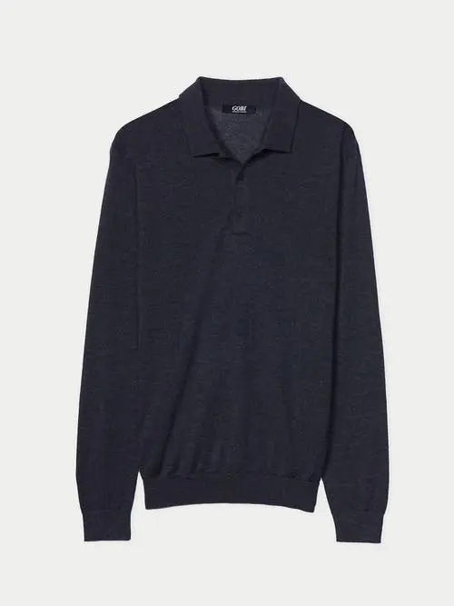 Gobi Cashmere Cashmere Silk Polo - Charcoal