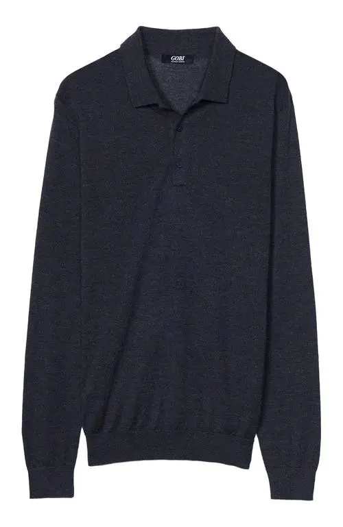 Gobi Cashmere Cashmere Silk Polo - Charcoal