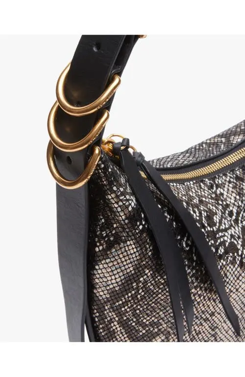 Rag & Bone Medium Mercer Snake Embossed Leather Hobo Bag