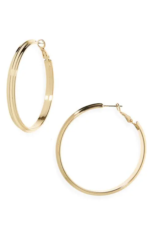 Nordstrom Ridged Hoop Earrings - Gold