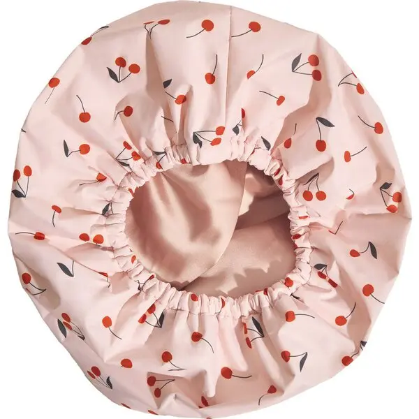 KITSCH Satin-lined Flexi Shower Cap - Cherry Print