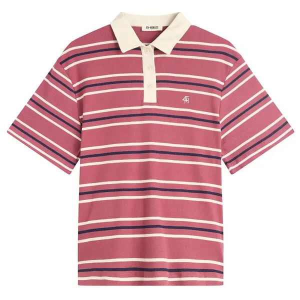 4TH & RECKLESS Ralph Striped Polo Top - Berry