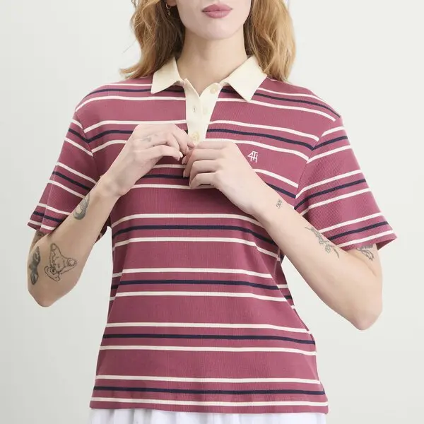 4TH & RECKLESS Ralph Striped Polo Top