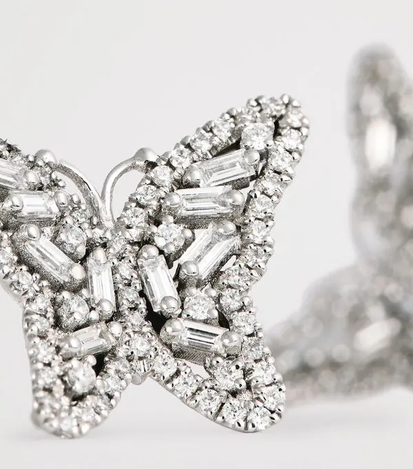 SUZANNE KALAN 18k Gold And Diamond Butterfly Stud Earrings