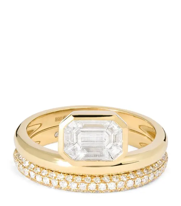 Shay Diamond Floating Bezel Ring - Gold