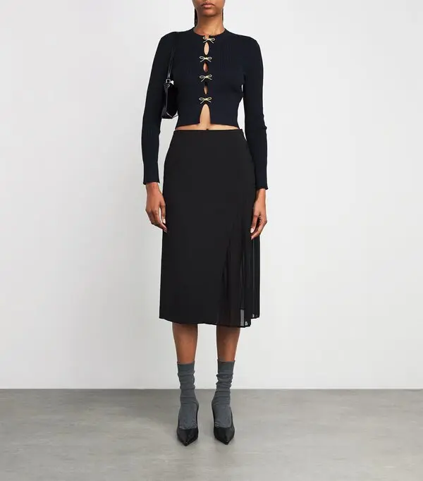 Claudie Pierlot Pleated Panel Midi Skirt