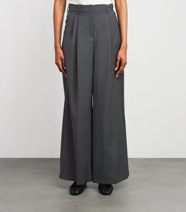 Max Mara Virgin Wool Wide-leg Tailored Trousers
