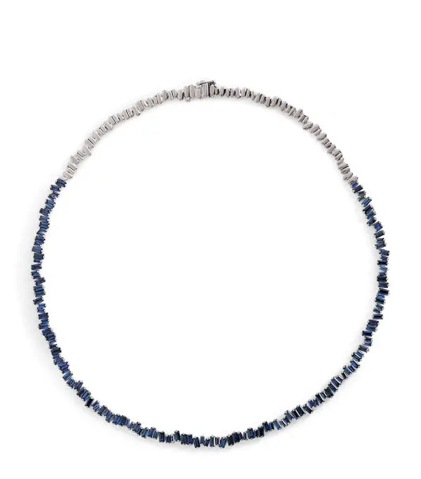 SUZANNE KALAN Gold And Sapphire Tennis Necklace - White