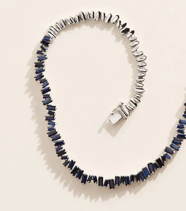 SUZANNE KALAN Gold And Sapphire Tennis Necklace
