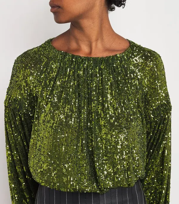 Rabanne Draped Sequin Top