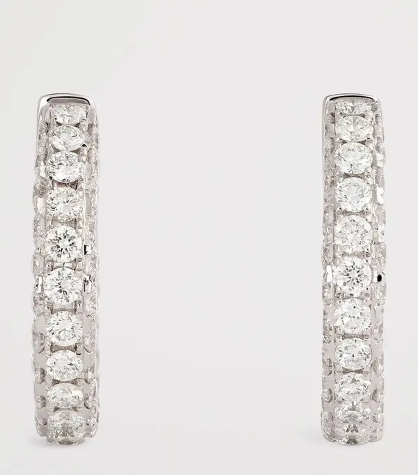 Shay Gold And Diamond Three-sided Hoop Earrings