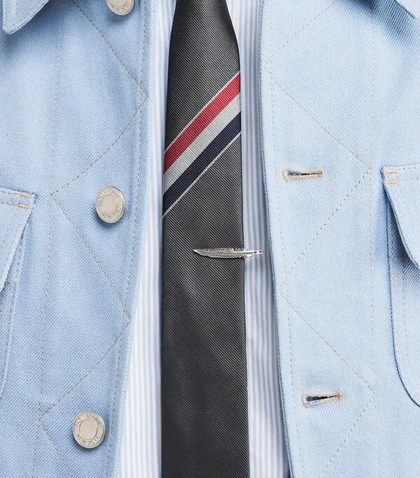 Thom Browne Sterling Feather Tie Bar