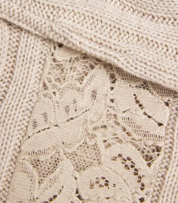 Max Mara Wool-cashmere Cable-knit Lace Sweater