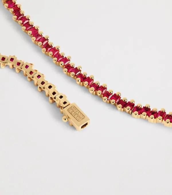 SUZANNE KALAN 18k And Ruby Princess Tennis Necklace