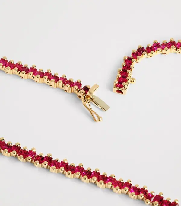 SUZANNE KALAN 18k And Ruby Princess Tennis Necklace