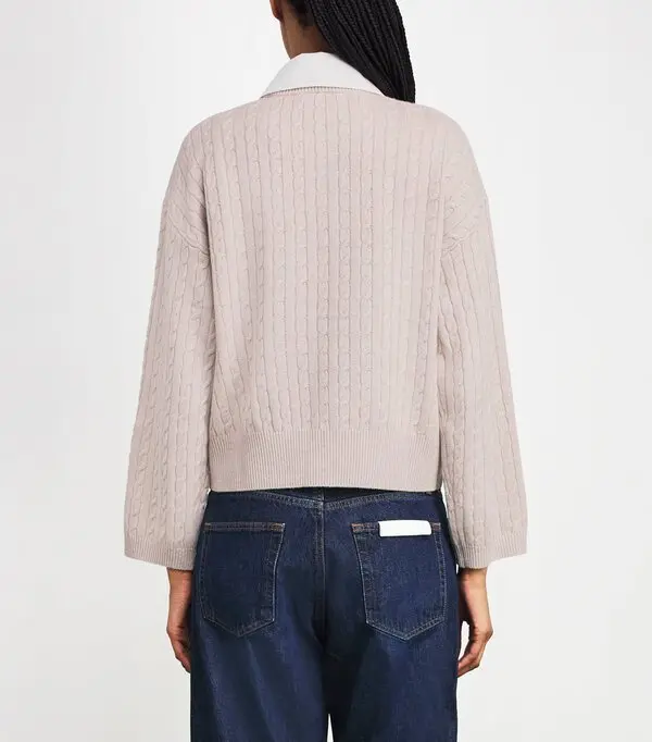 Claudie Pierlot Wool-cashmere Sweater With Collar Insert