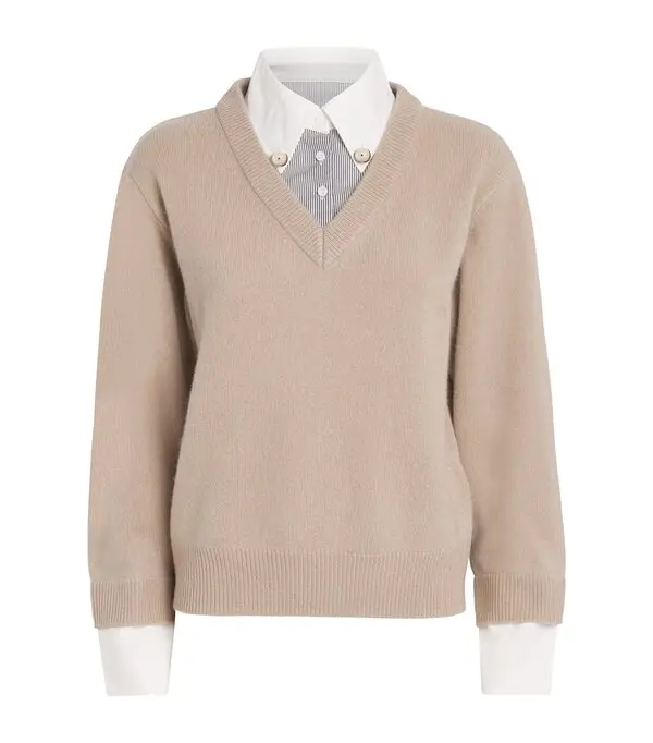 Claudie Pierlot Wool Sweater With Collar Insert
