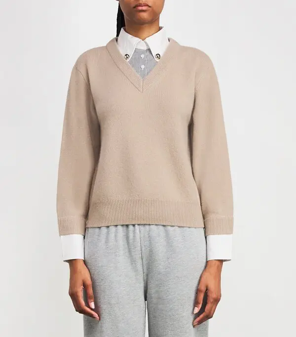 Claudie Pierlot Wool Sweater With Collar Insert