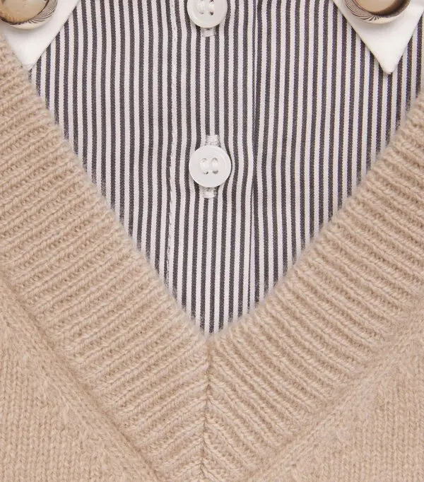 Claudie Pierlot Wool Sweater With Collar Insert