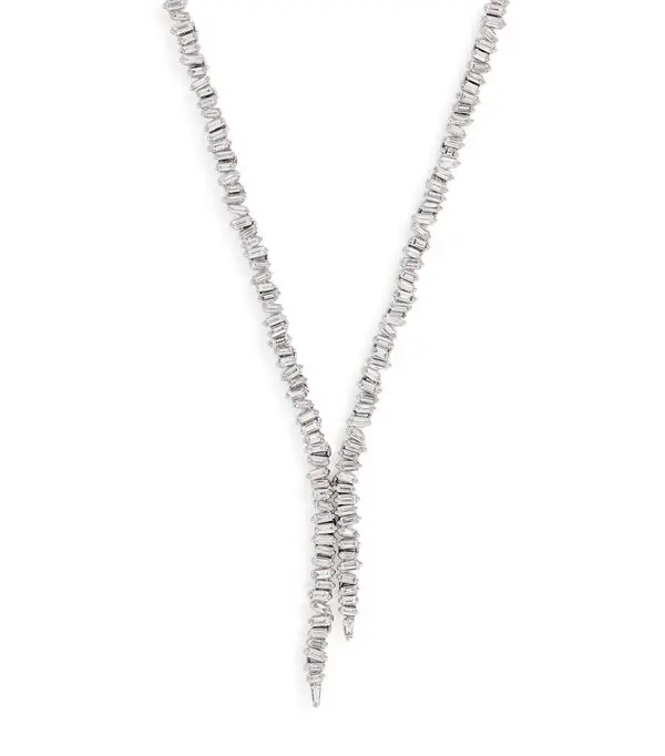 SUZANNE KALAN 18k Gold And Diamond Tennis Necklace - White