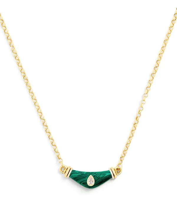 L'ATELIER NAWBAR Yellow Diamond And Malachite Karma Necklace - Gold