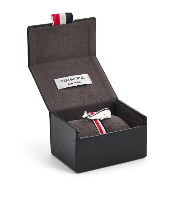 Thom Browne Sterling Whale Tie Bar - Silver