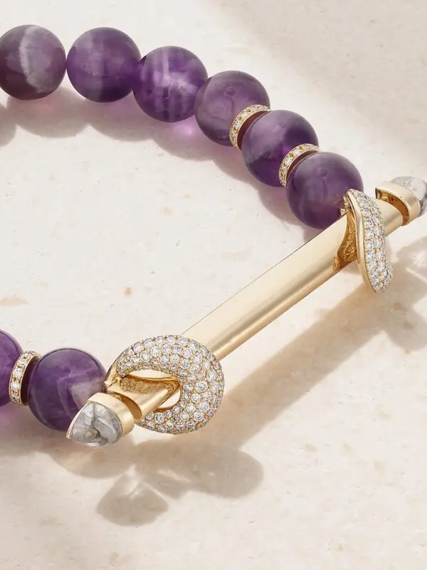 ANANYA Chakra -karat Gold Multi-stone Bracelet - Purple