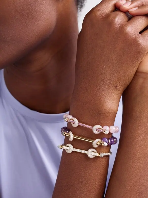ANANYA Chakra -karat Gold Multi-stone Bracelet - Purple