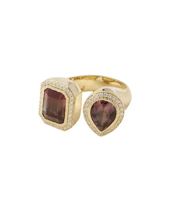Jacquie Aiche 14k Gold, Tourmaline And Diamond Ring - Pink