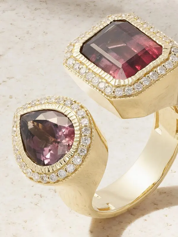 Jacquie Aiche 14k Gold, Tourmaline And Diamond Ring