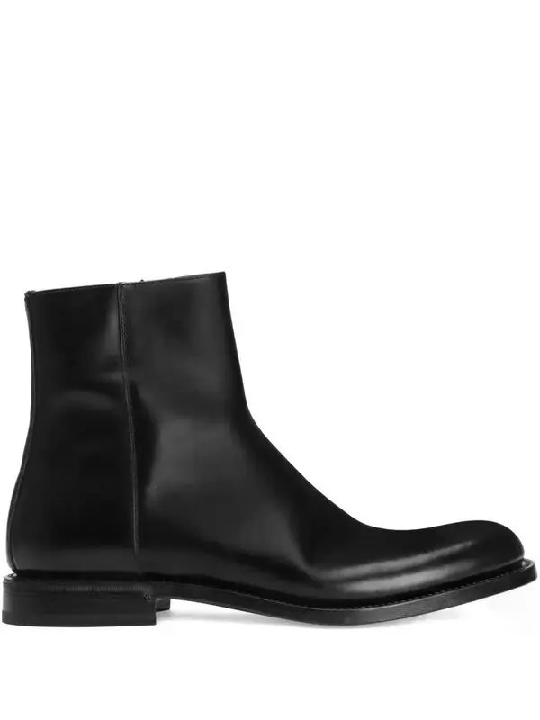 Dolce & Gabbana Zip Up Leather Ankle Boots